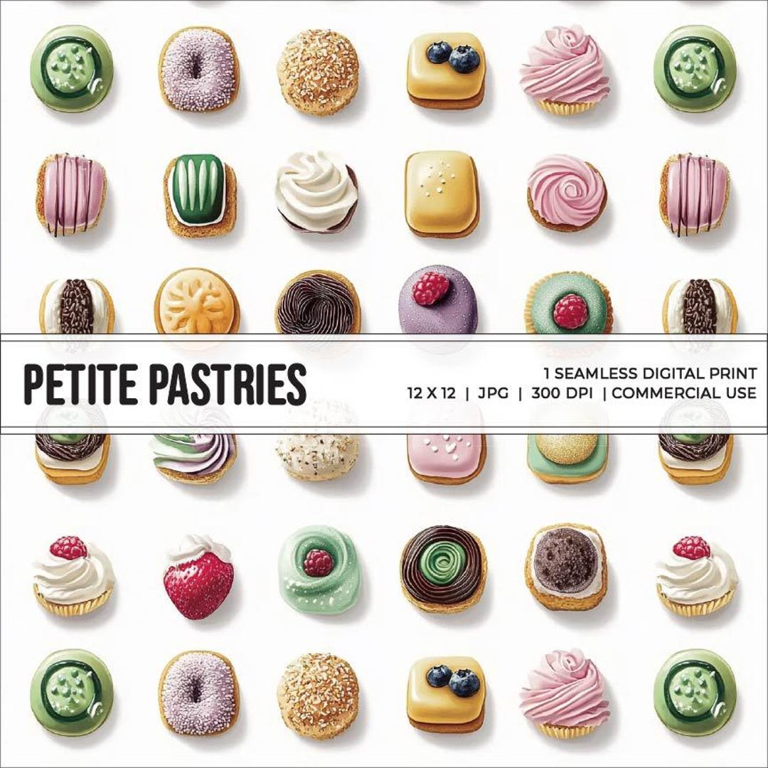 Pastries Pattern | Cute Seamless Dessert Print (digital Download) - Etsy