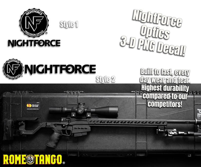 Nightforce Optics Decal - Gun Decal - 3D Png UV Sticker - 2nd Amendment ...