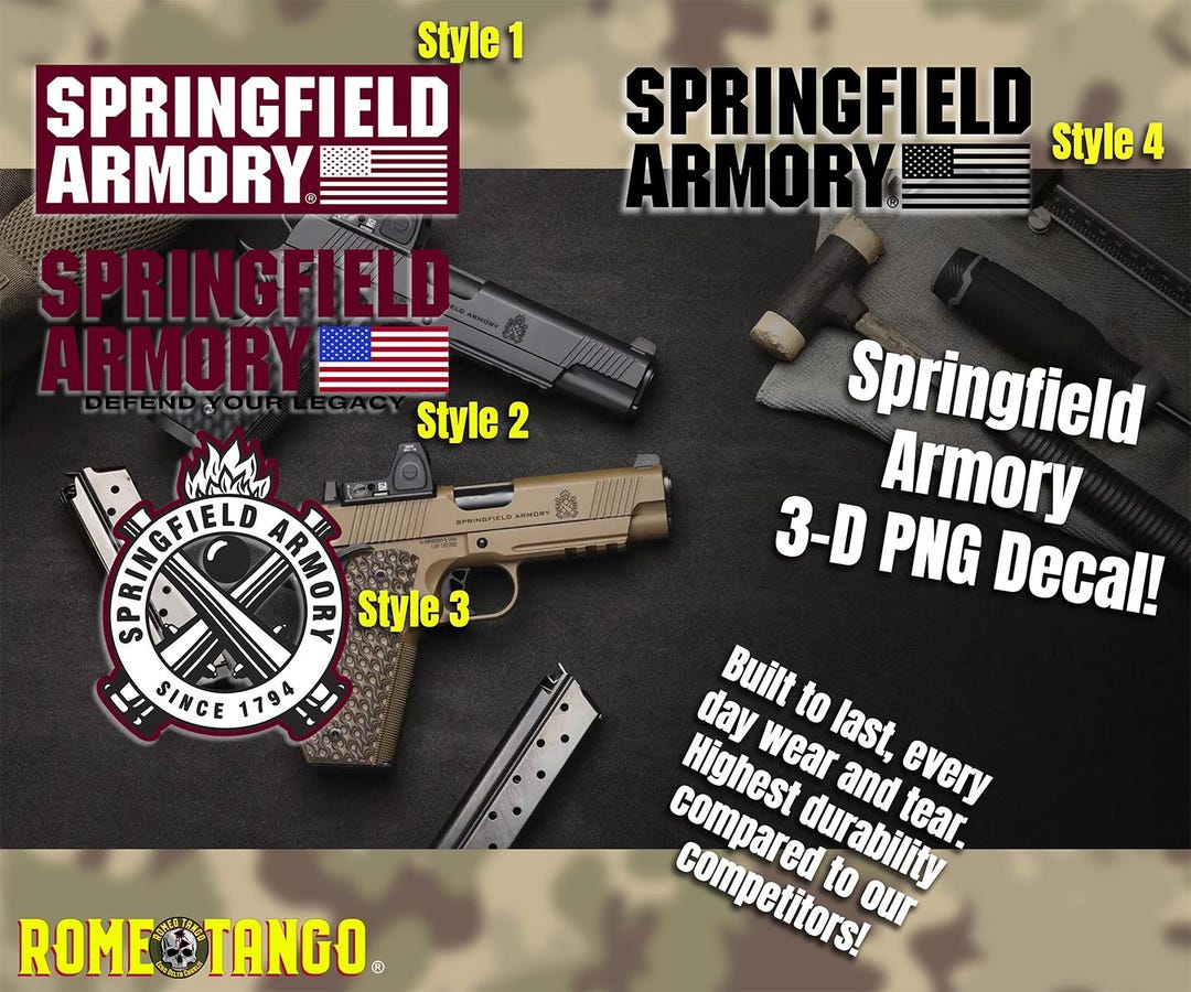 Springfield Armory Decal - Gun Decal - 3D Png UV Sticker - 2nd ...
