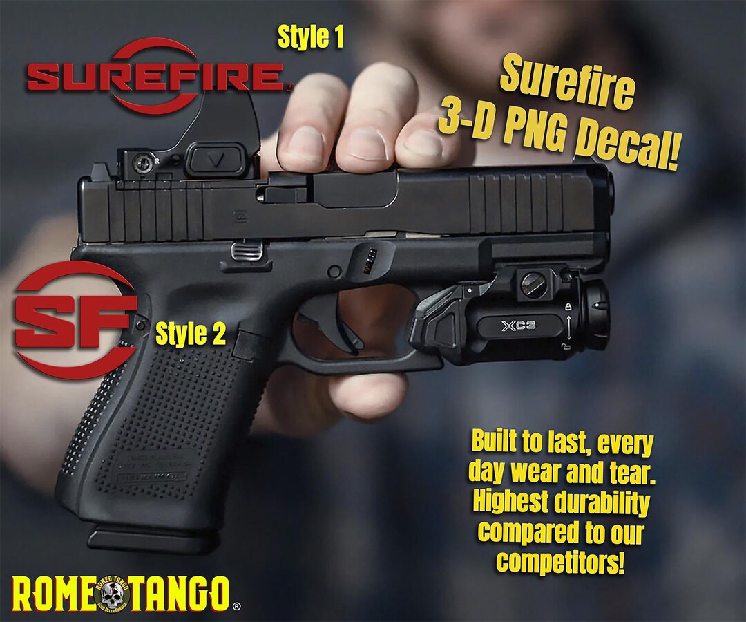 Surefire Decal - Gun Decal - 3D Png UV Sticker - 2nd Amendment Decal ...