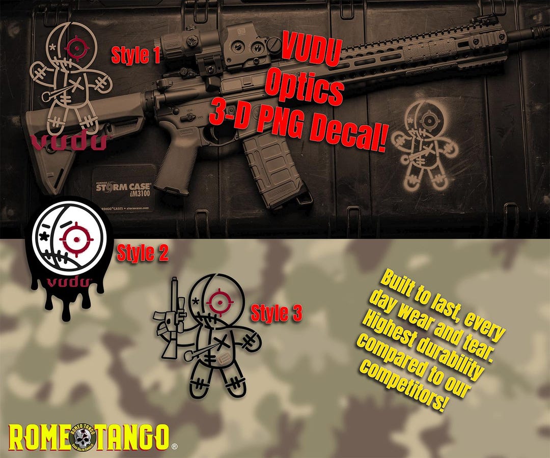 VUDU Optics Decal - Gun Decal - 3D Png UV Sticker - 2nd Amendment Decal ...