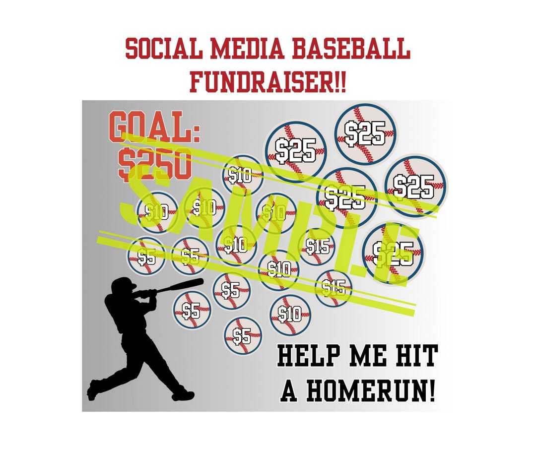 Baseball Team Fundraiser Template: Social Media Donation Tracker ...