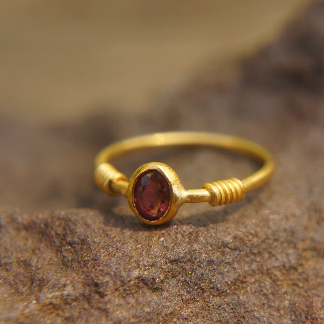 24k Gold Red Sapphire Ring//artisan Red Sapphire Ring//24k Gold Ring ...