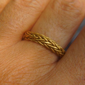 24k Gold Braided Ring//24k Braided Ring//artisan 24k Gold Ring//braided ...