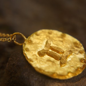24k Gold Zodiac Signs Pendant//sign Gold Necklace//24k Gold Classic ...