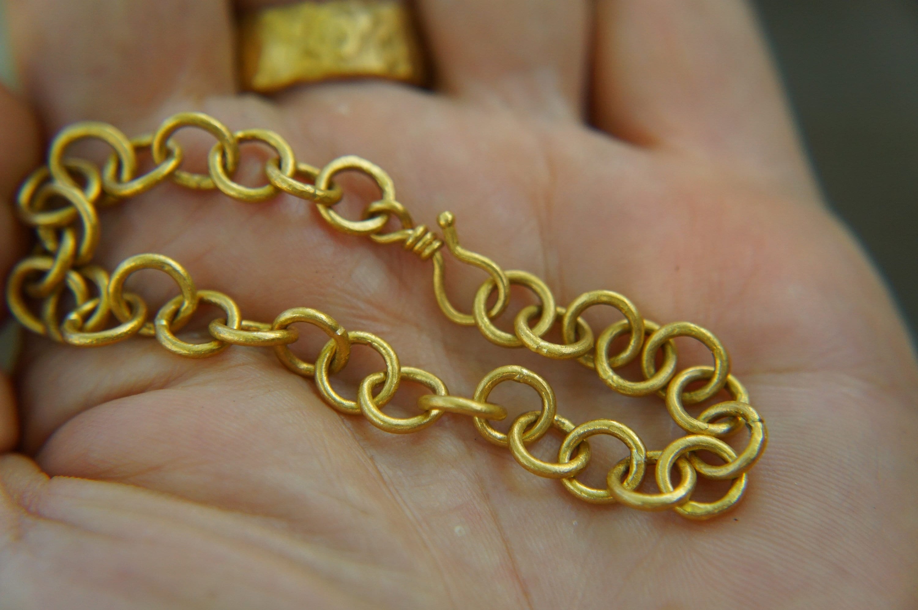 Gold chain bracelet//24k gold bracelet//24k chain | Etsy