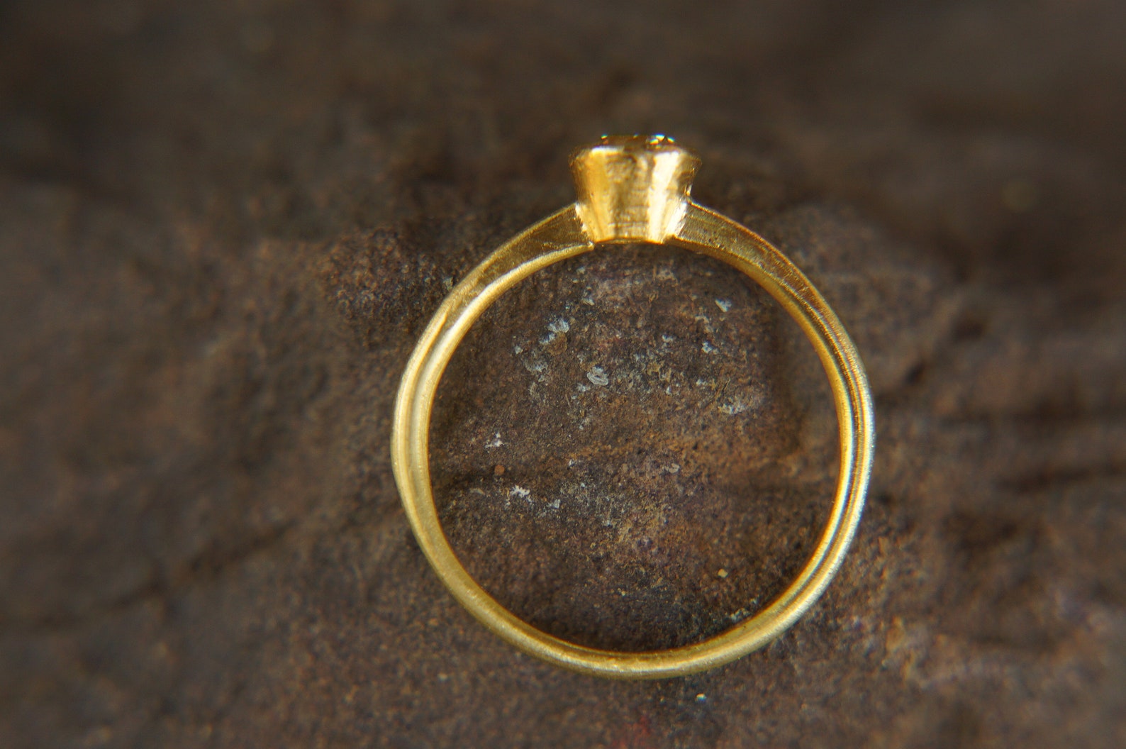 Gold Diamond Ring//24k Gold Diamond Ring//diamond Engagement | Etsy