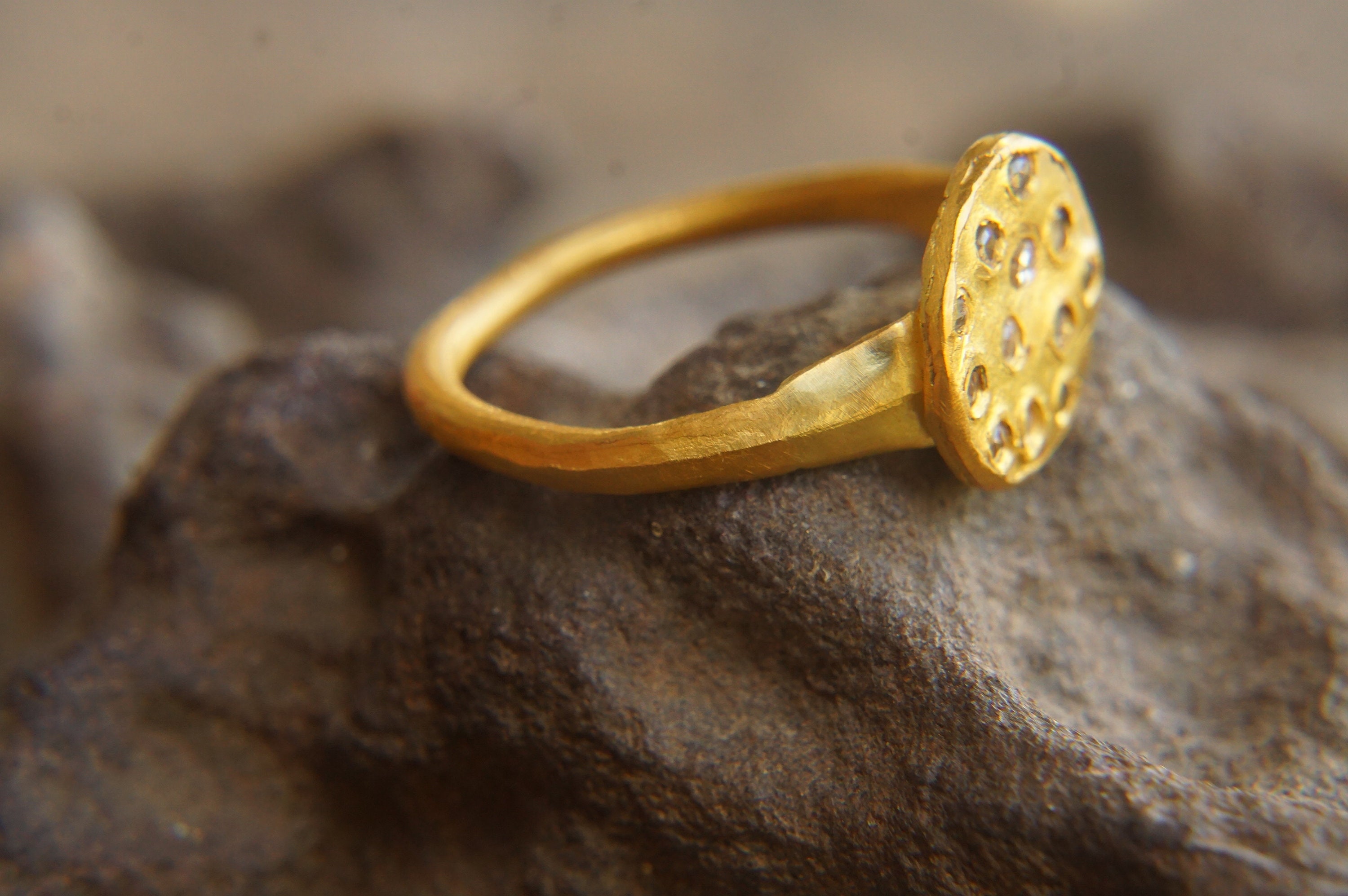 24k diamonds statement ring//24k diamond ring//unique diamond | Etsy