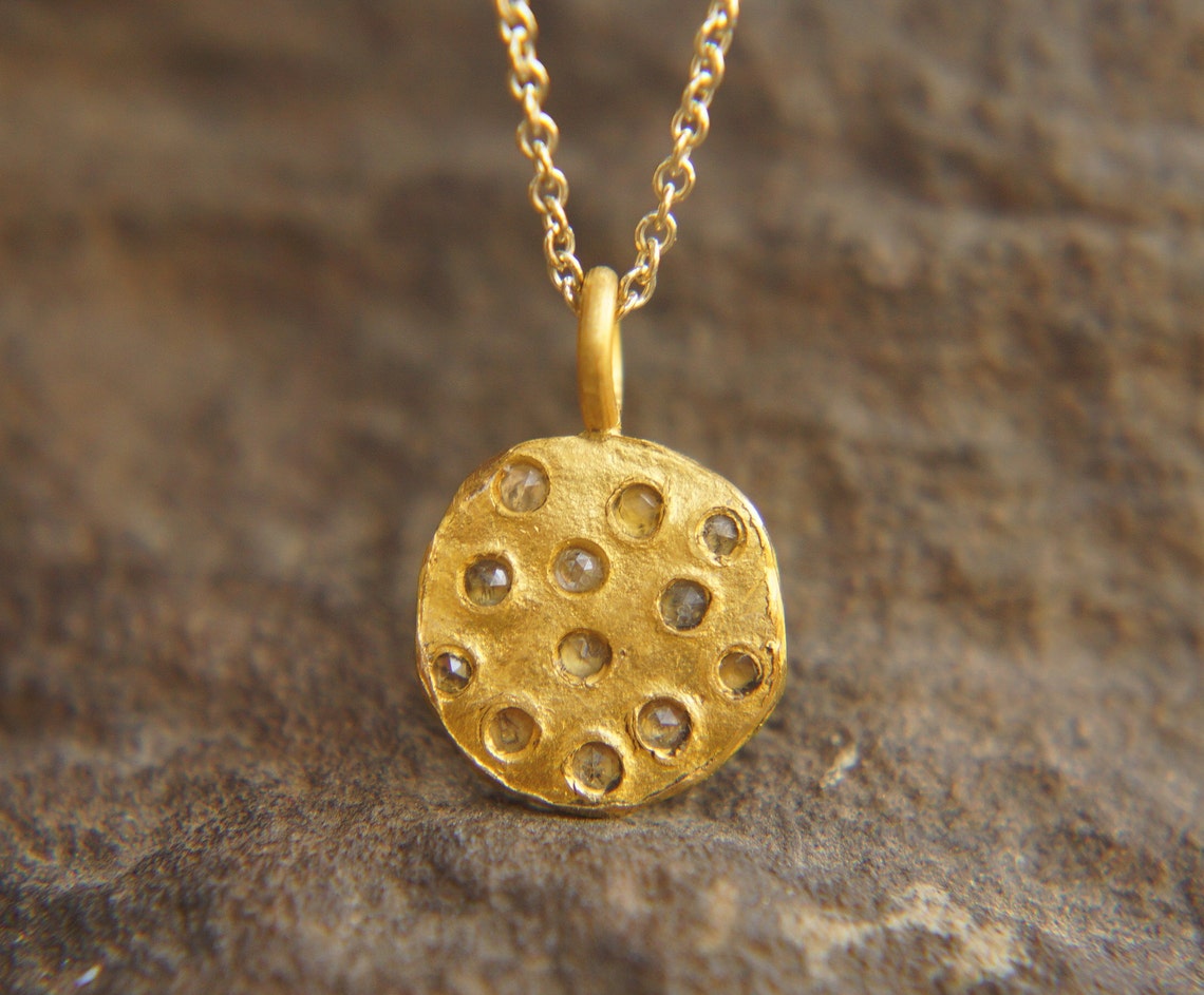 24k Gold Charm Pendant U Shape Pendant/gold Diamond Pendant , Little ...