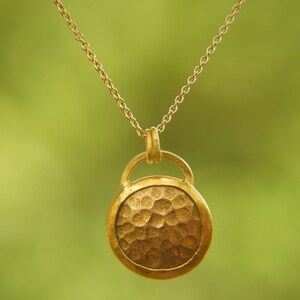 24k Gold and Rose Gold Round Pendant//basic Gold Necklace//24k Gold ...
