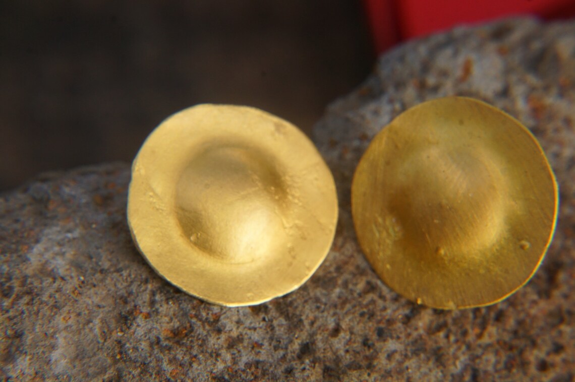 24K Gold Studs//large 24k Gold Studs//24k Designer Studs//biblical ...