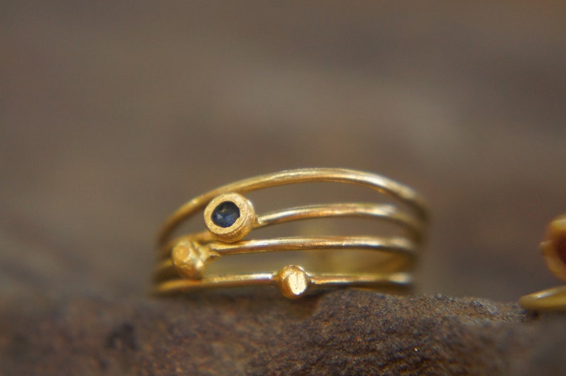22k Gold Stacking Ring//unique Engagement Ring//handmade One | Etsy