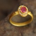 24k Gold Pink Sapphire and Diamonds Ring//multi Stone Gold Ring ...