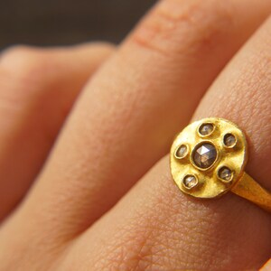 24k Diamonds Statement Ring//24k Diamond Ring//unique Diamond Gold Ring ...