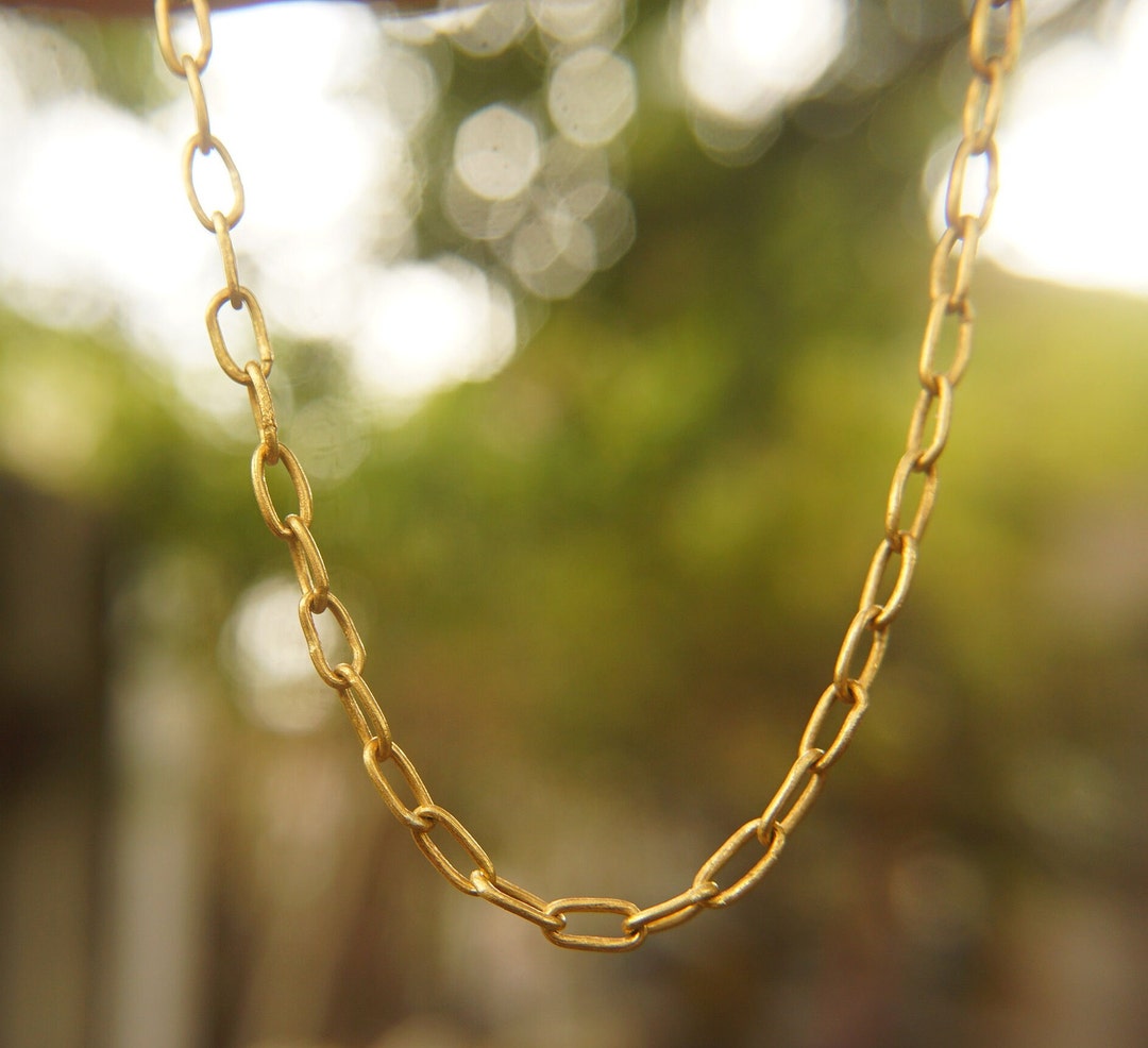 24k Gold Links Necklace//24k Handmade Links Necklace//gold Artisan ...