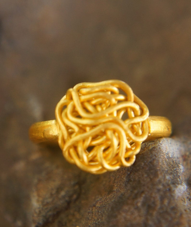Solid Gold Ring//gold Wire Ring//24k Wire Statement - Etsy Canada