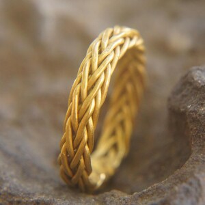 24k Gold Braided Ring//24k Braided Ring//artisan 24k Gold Ring//braided ...