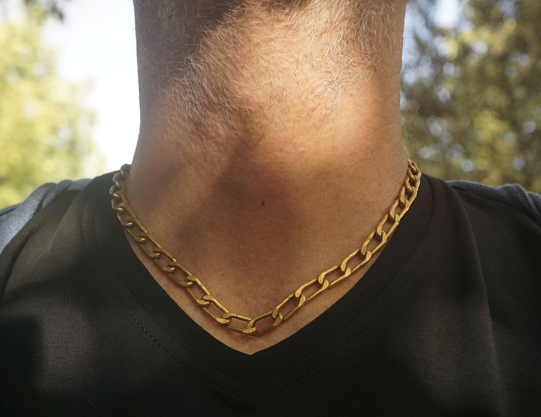 24k Gold Links Necklace//24k Handmade Links Necklace//gold Artisan ...