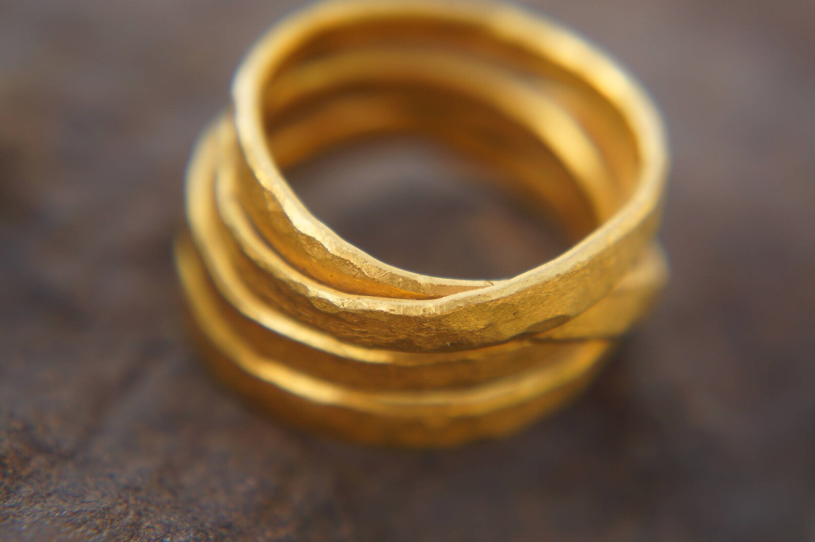 24k gold band//24k hammered ring//artisan hammered | Etsy