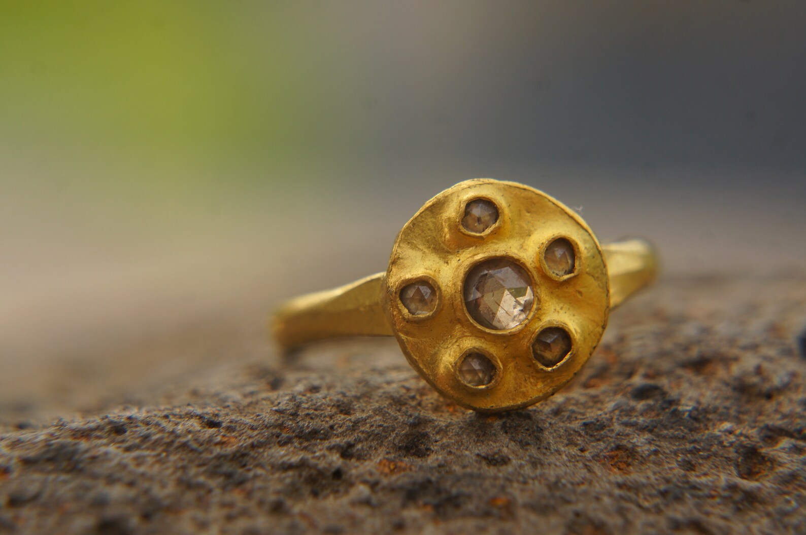 24k Diamonds Statement Ring//24k Diamond Ring//unique Diamond | Etsy