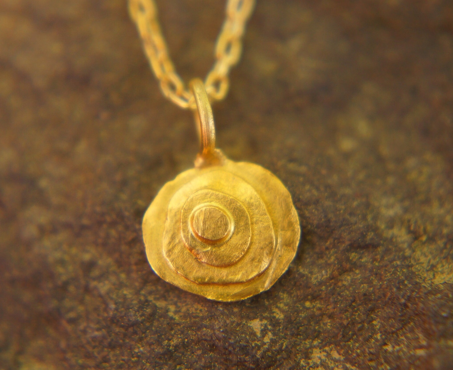 24k Gold Pendant//basic Gold Necklace//24k Gold Circle - Etsy