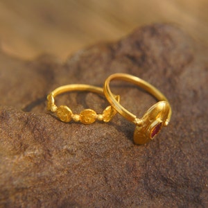 24k Signet Gold Ruby Ring//24k Gold Handmade Ring//artisan Gold Ruby ...