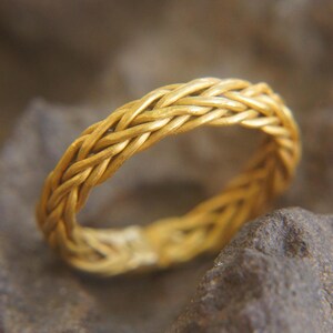24k Gold Braided Ring//24k Braided Ring//artisan 24k Gold Ring//braided Ring//24k Gold Ring ...