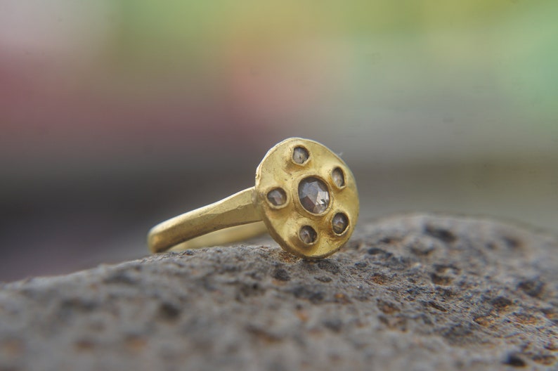 24k Diamonds Statement Ring//24k Diamond Ring//unique Diamond | Etsy