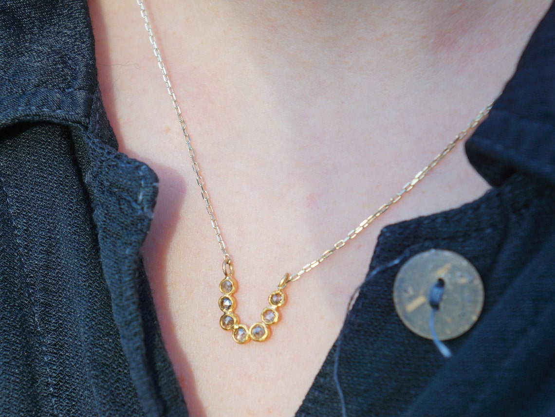 24k Gold Charm Pendant U Shape Pendant/gold Diamond Pendant , Little ...