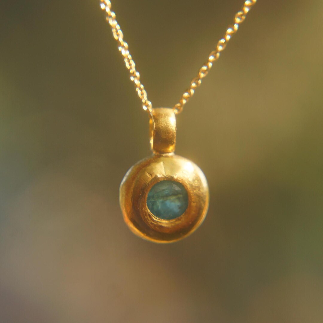 Solid 24k Paraiba Tourmaline Gold Pendant//gold Tourmaline Pendant ...