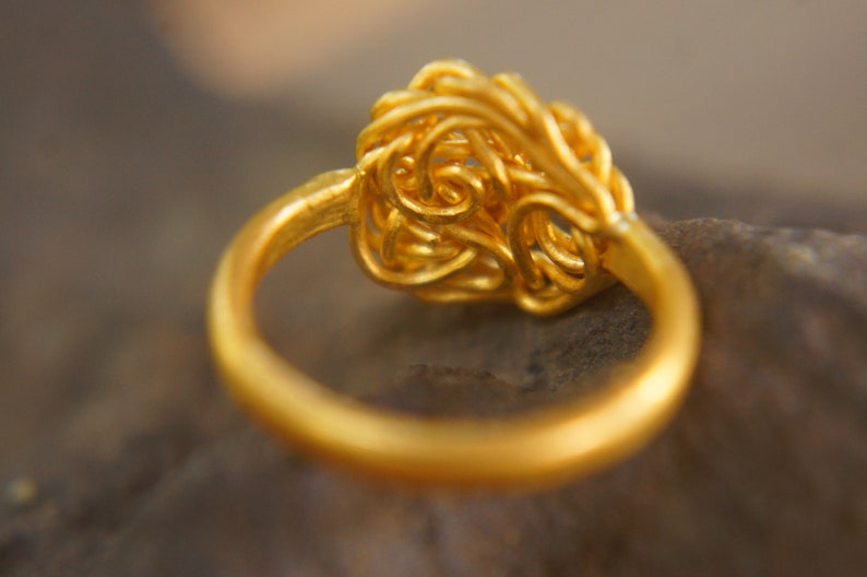 Solid Gold Ring//gold Wire Ring//24k Wire Statement - Etsy