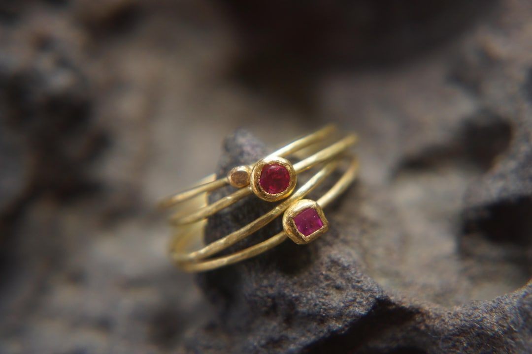 22k Gold Stacking Ruby Ring//unique Engagement Ring//handmade One of a ...