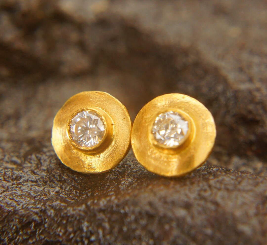 24k Gold Pendant///anniversary Gold Diamond Set//bridal Set//24k Gold ...