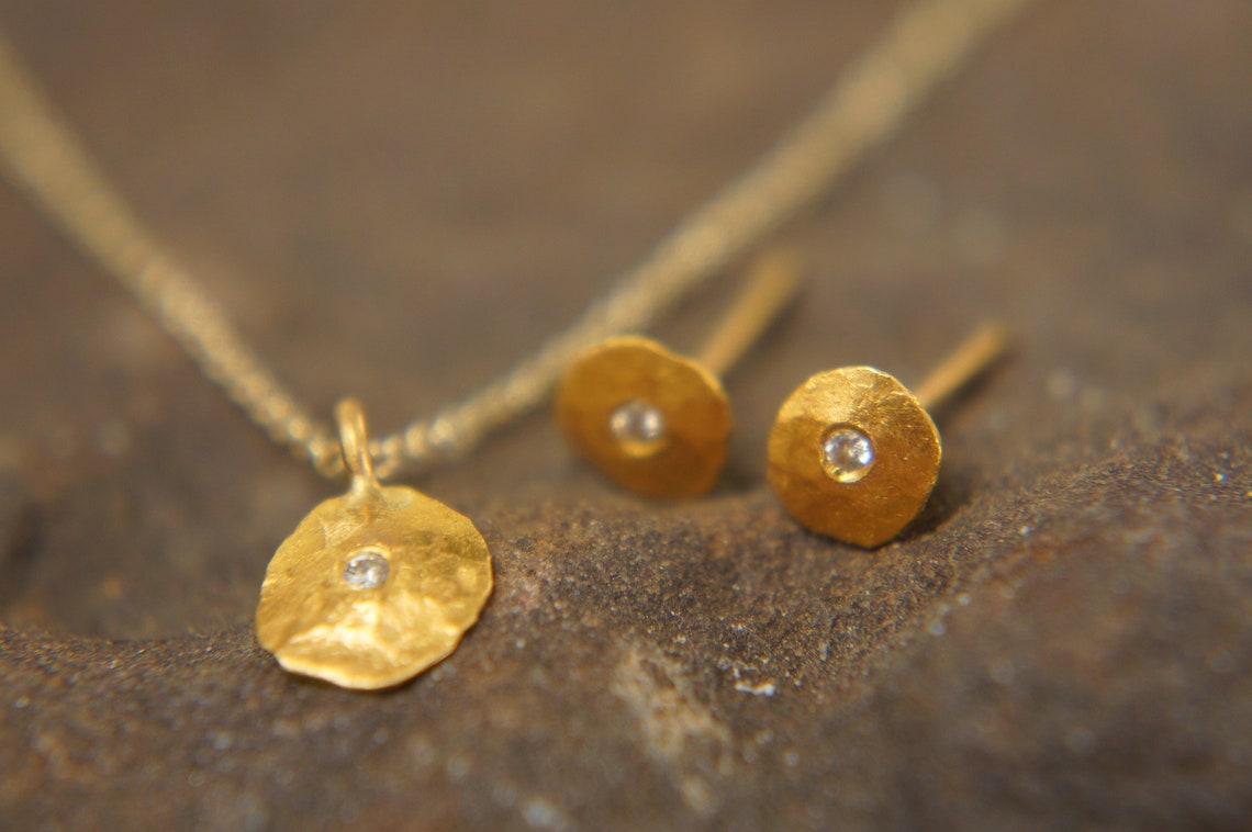 24k Gold Pendant//unique Gold Pendant//24k Solid Gold - Etsy