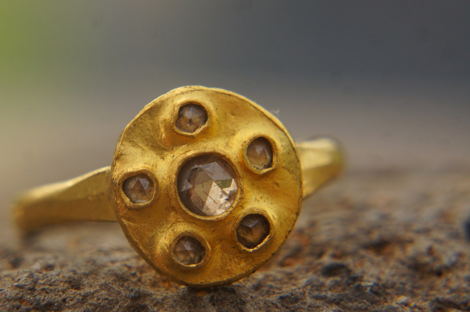 24k Diamonds Statement Ring//24k Diamond Ring//unique Diamond | Etsy