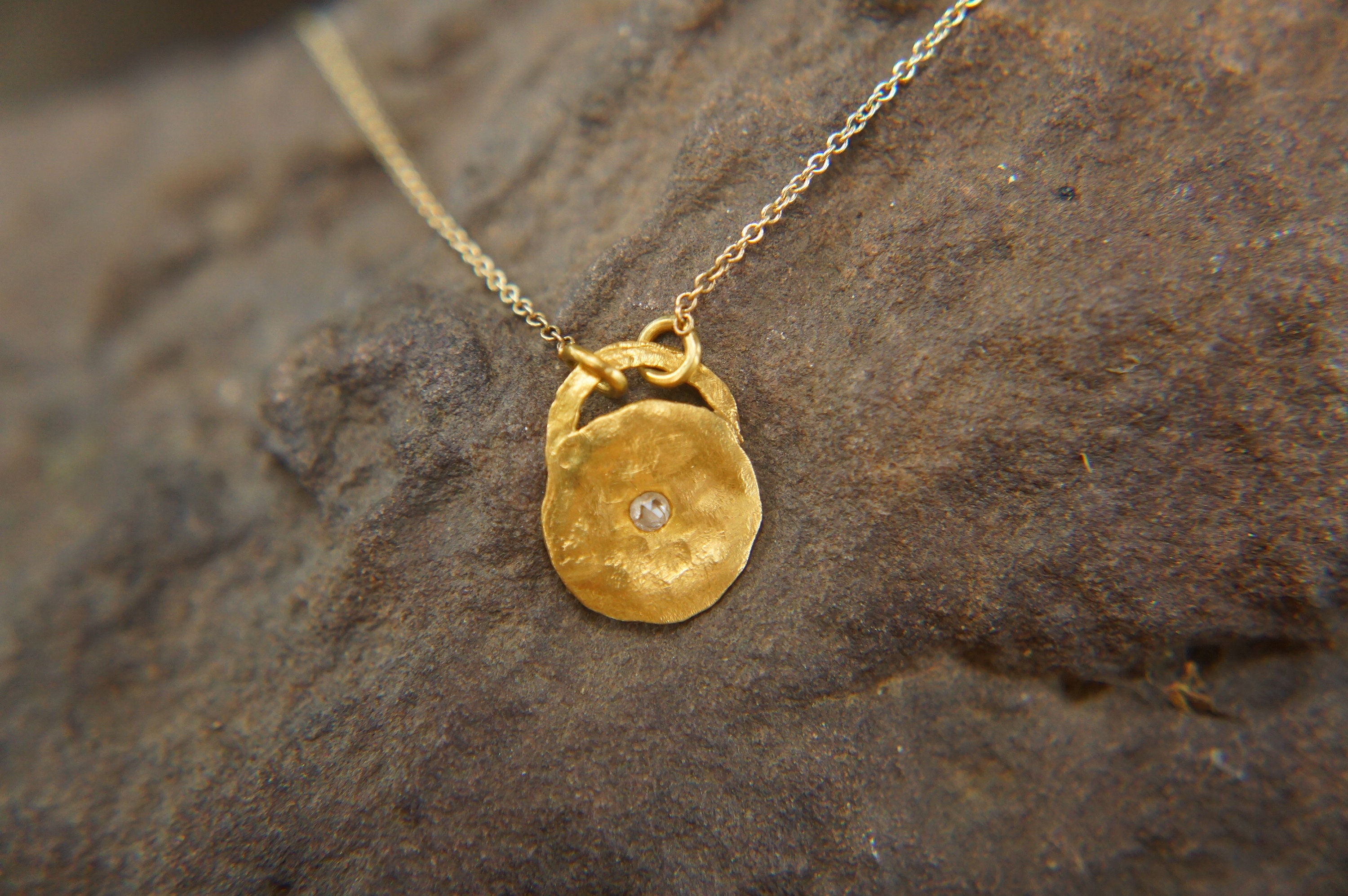 24k gold pendant//unique gold pendant//24k solid gold | Etsy