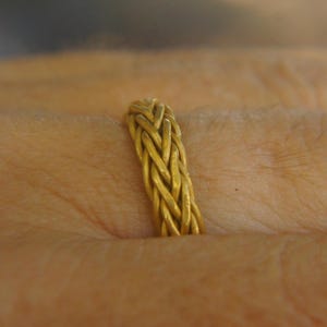 24k Gold Braided Ring//24k Braided Ring//artisan 24k Gold Ring//braided ...