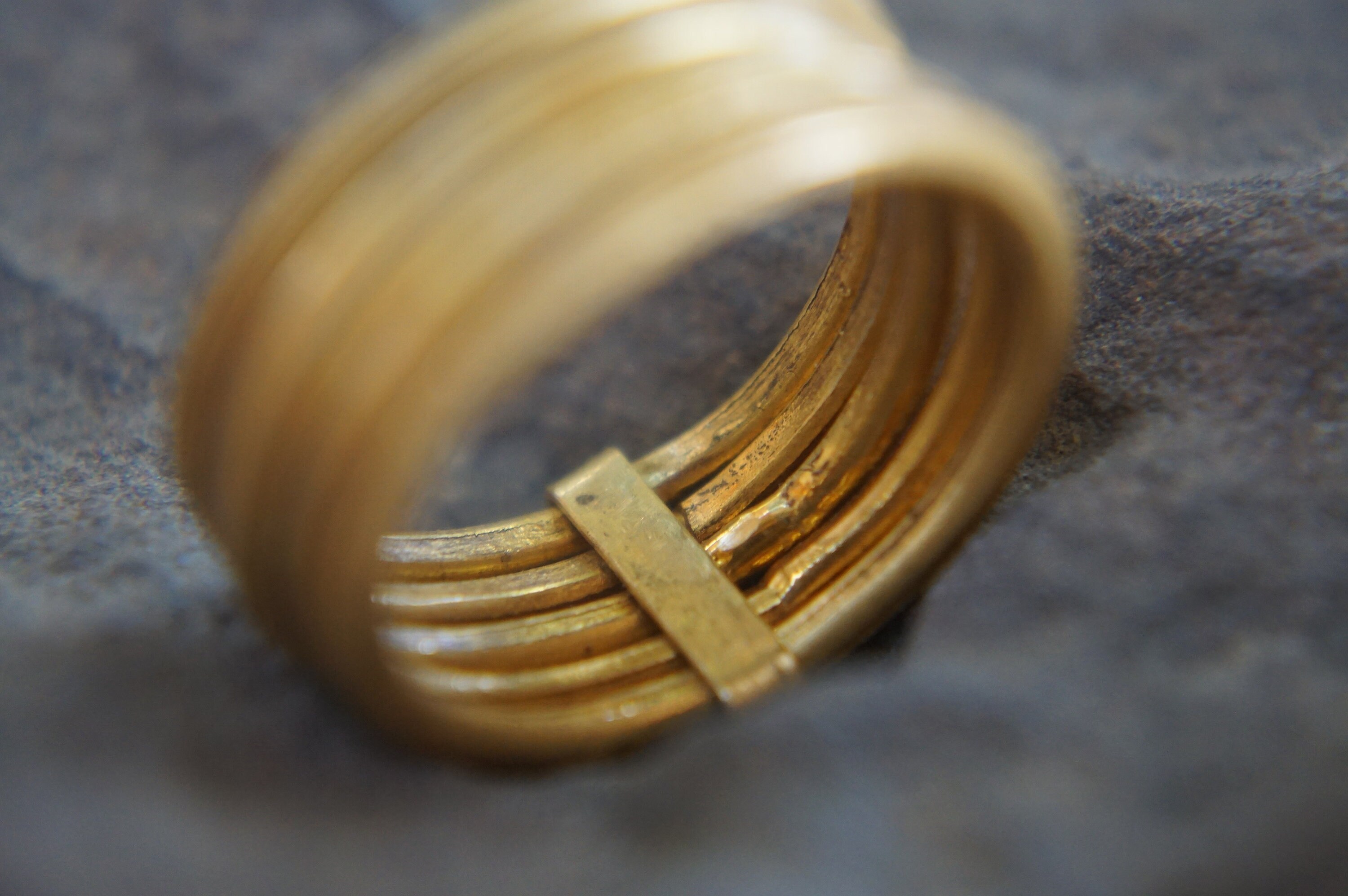 ONE stacking gold ring //22k yellow gold //hammered handmade | Etsy