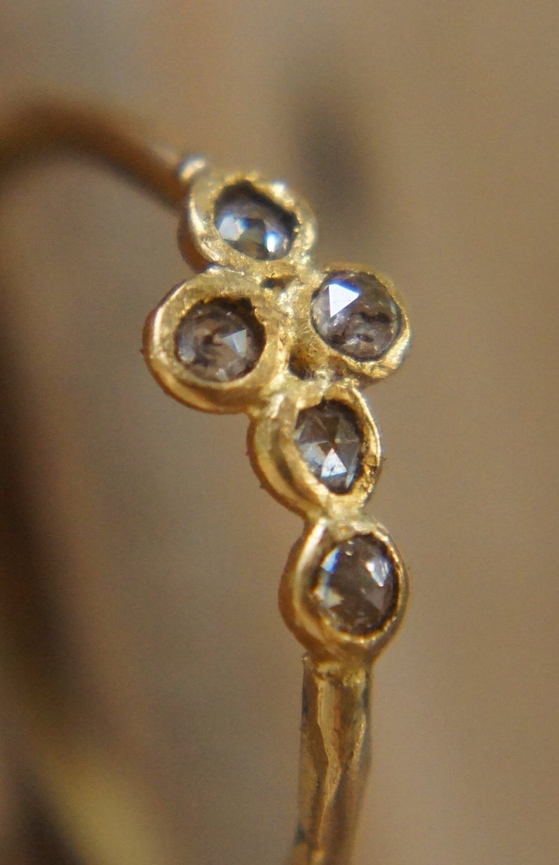 Tiny Diamonds Gold Ring//gold Diamond Ring//unique Diamond - Etsy