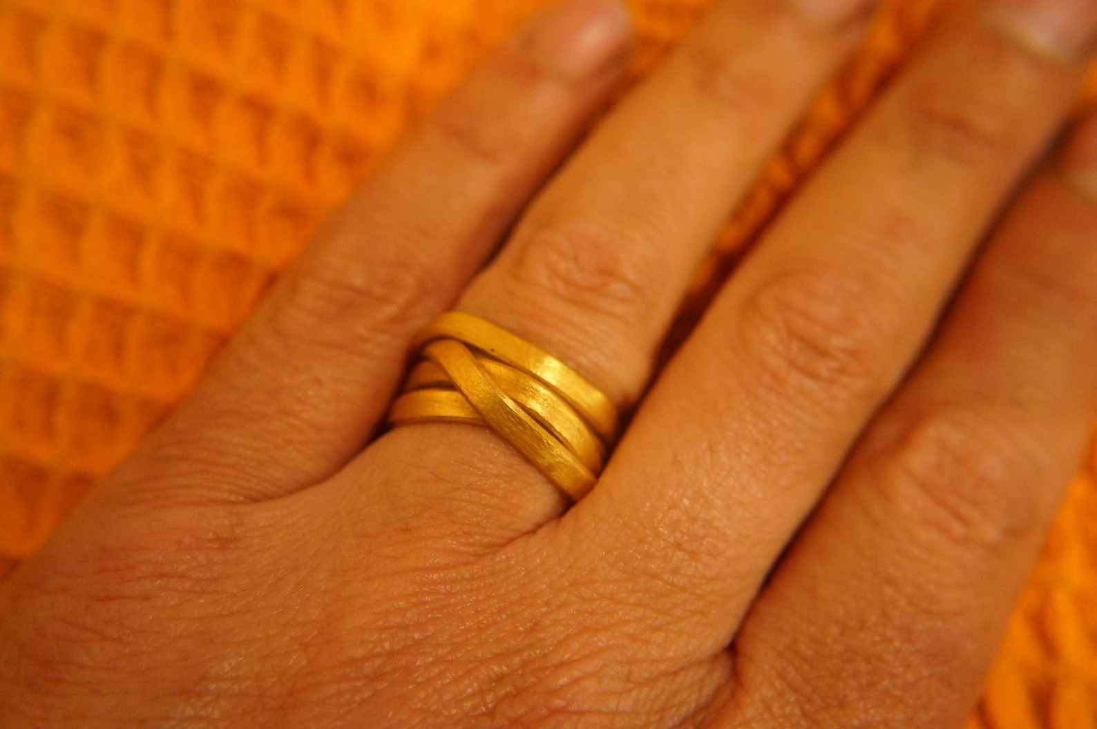 24k Gold Band//24k Hammered Ring//artisan Hammered - Etsy