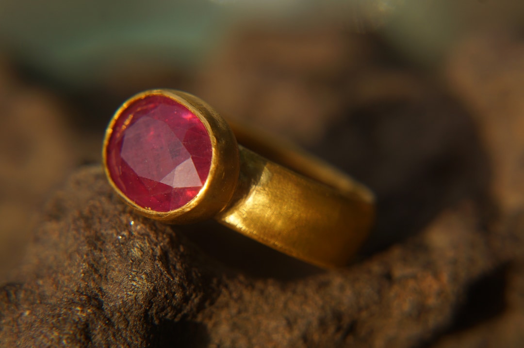 24k Gold Ruby Ring//24k Gold Ring//solid Gold Ring//red Gem Ring//24k ...