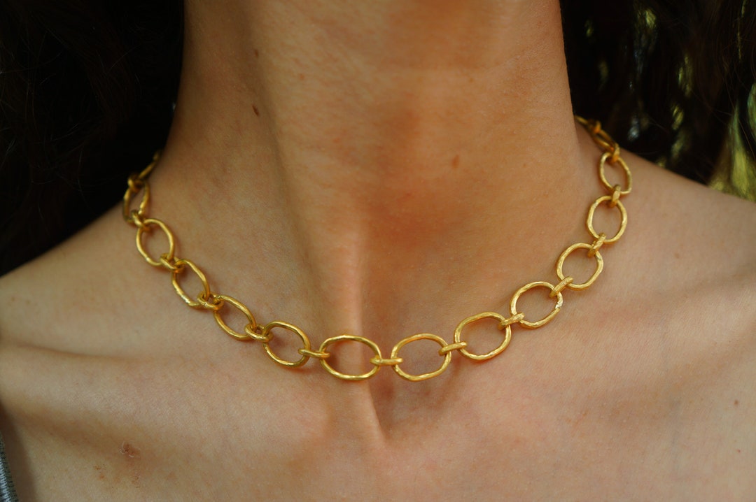 22k Gold Links Necklace//22k Handmade Links Necklace//gold Artisan ...