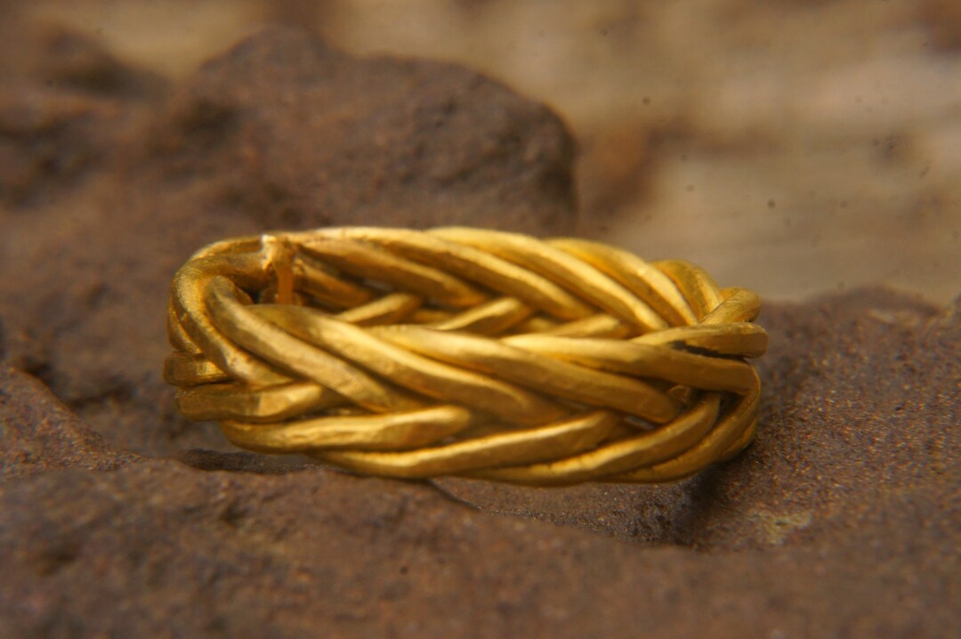 24k Gold Braided Ring//24k Braided Ring//artisan 24k Gold Ring//braided ...