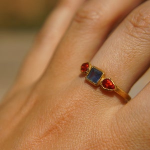 Red and Blue Sapphire Ring// Gold Sapphire Ring//blue Sapphire Gold ...