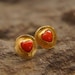 Solid 22k Gold//red Heart Earrings//22k Gold Studs// 22k Gold - Etsy