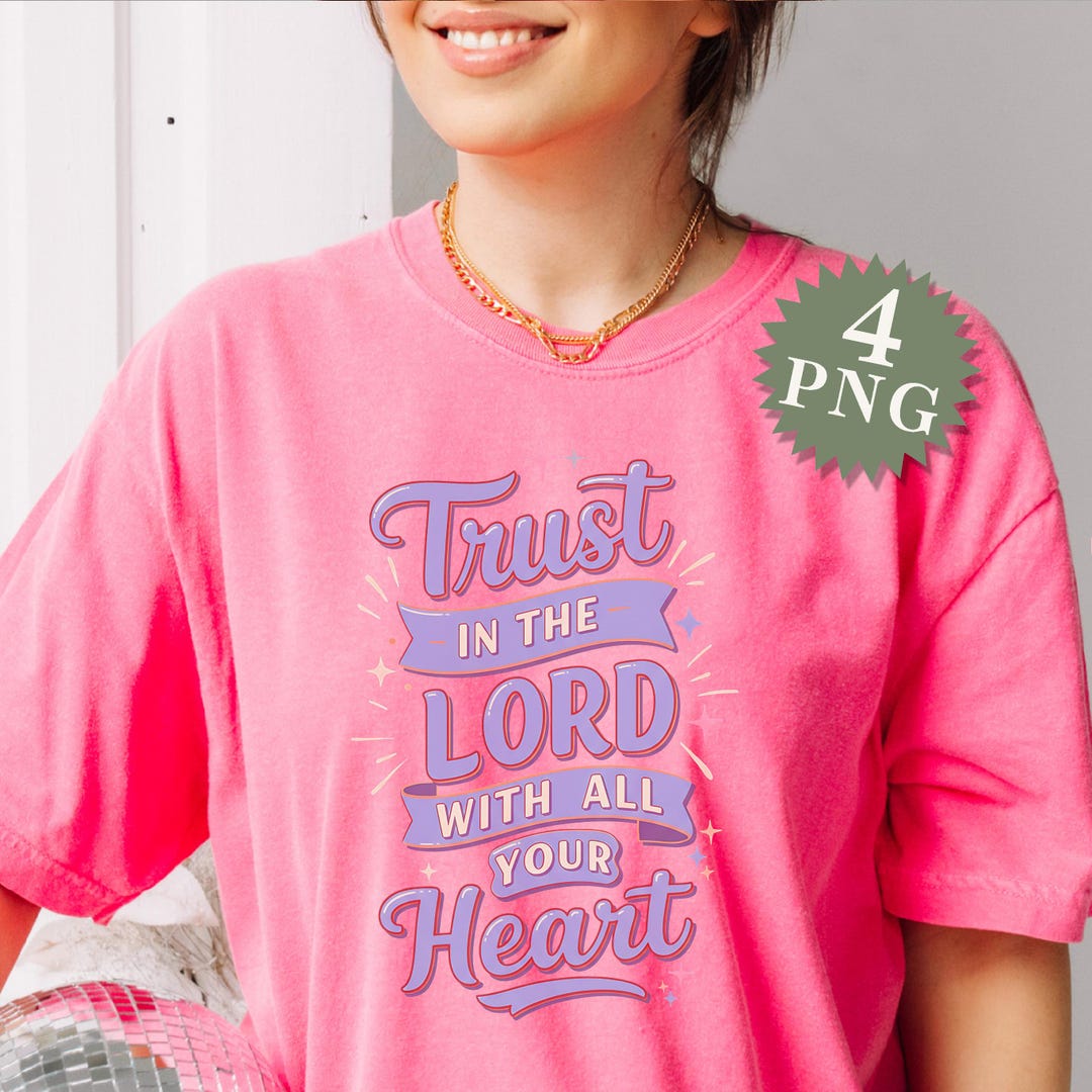 Trust in the Lord PNG | Proverbs 3 5 Retro Banner | Christian Scripture ...