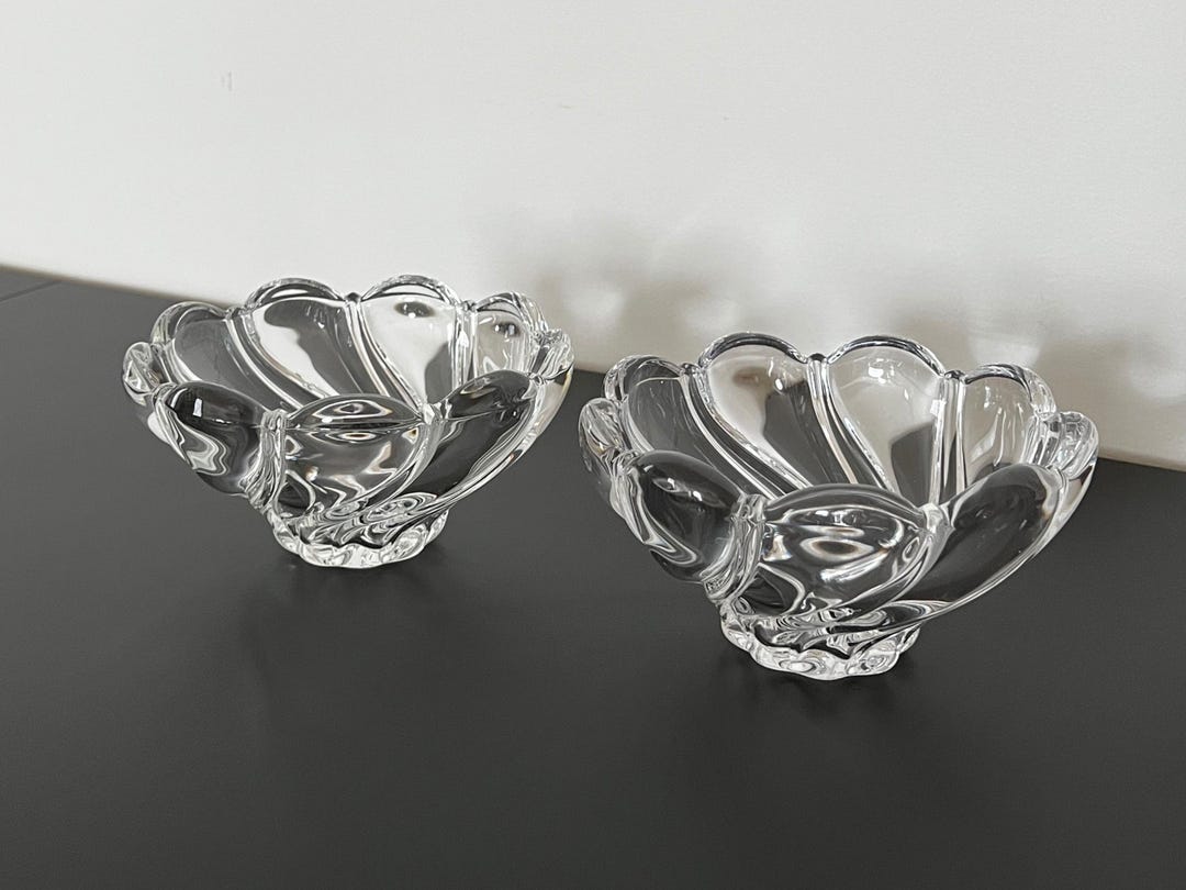 Pair of Clear Glass Candy Dish Bowls - Mikasa Peppermint Swirl (2 PCS) - Etsy