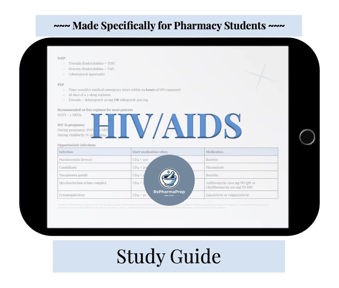 HIV/AIDS Drug Therapy Overview | Pharmacology Study Guide, Medications ...