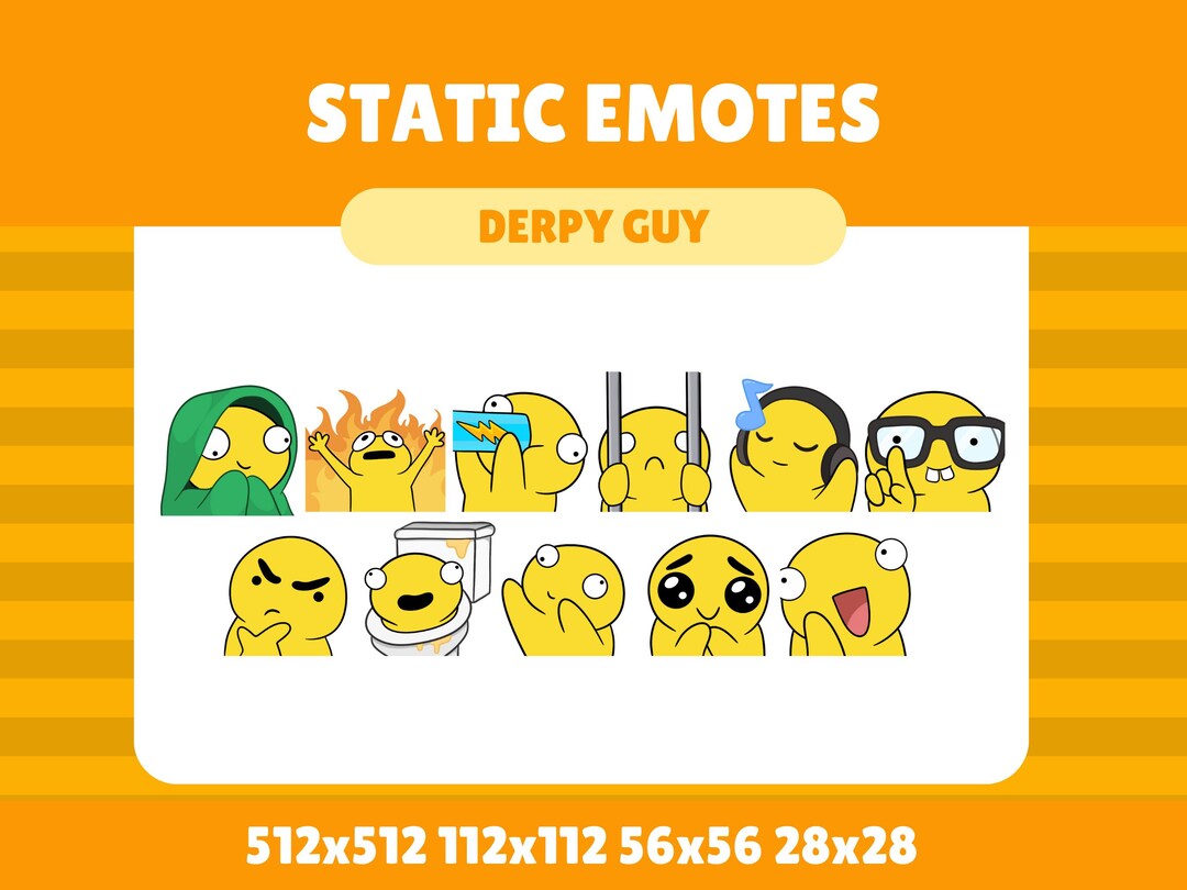Derpy Meme Static Emotes Pack, 11 Funny PNG Reaction Emotes for Twitch ...