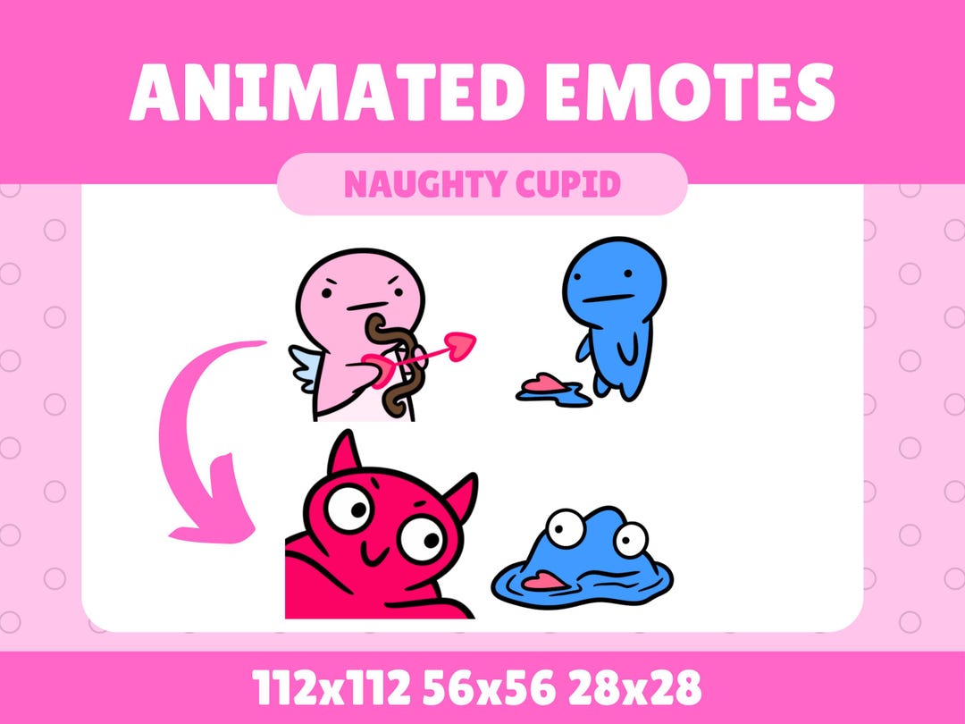 Matching Animated Emotes - Set of Two | Valentine | Cupid and His Vday ...